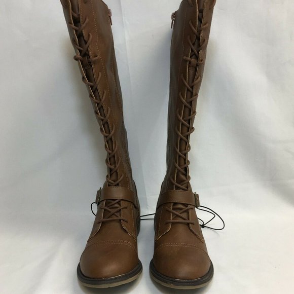 Universal Thread | Shoes | Universal Thread Lace Up Riding Boots Cognac ...